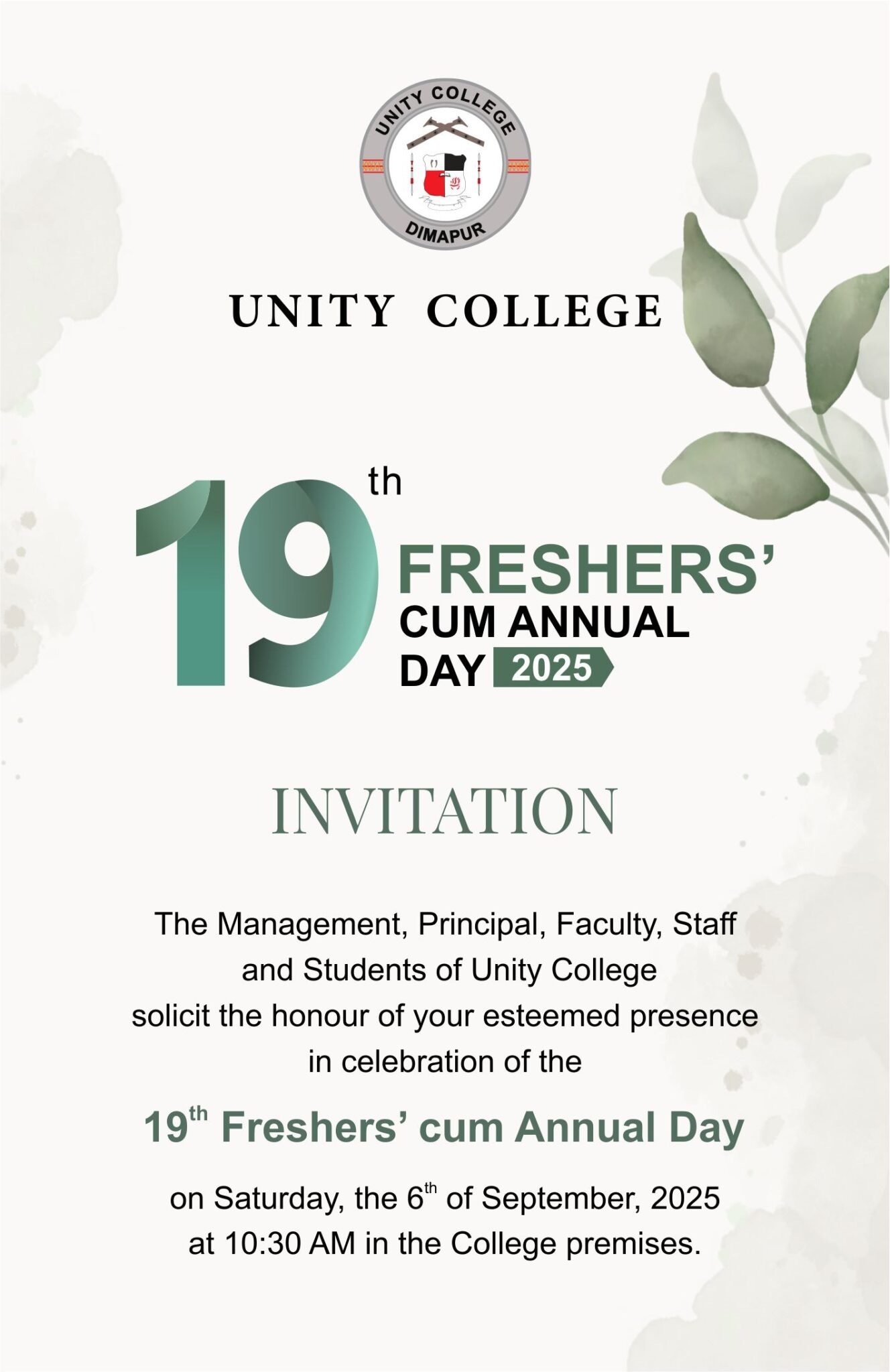 19th Freshers' cum Annual Day 2025 - Unity College